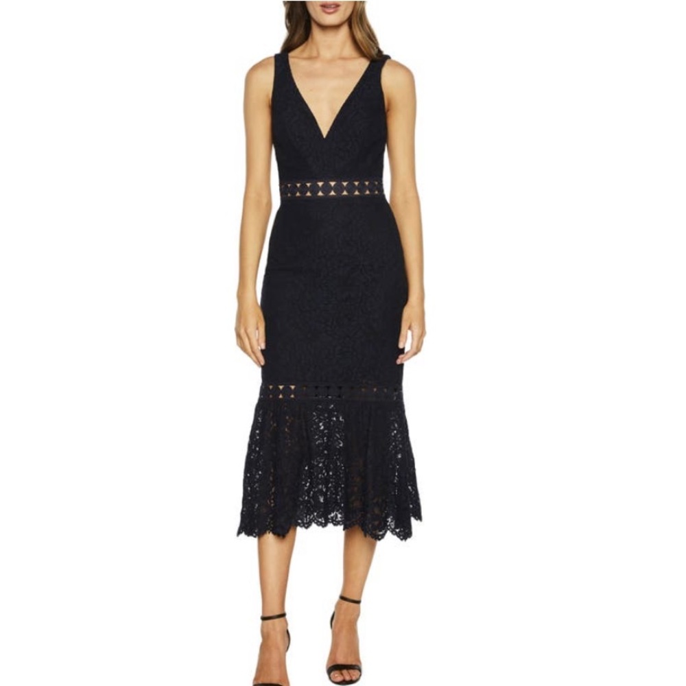 Fiona Lace Trumpet Dress - Gem